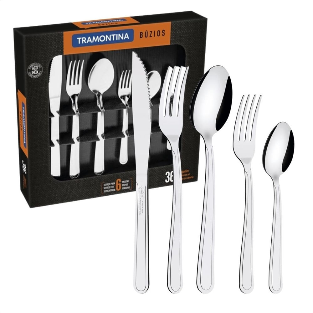 Faqueiro Tramontina 36 Peças Búzios Em Aço Inox