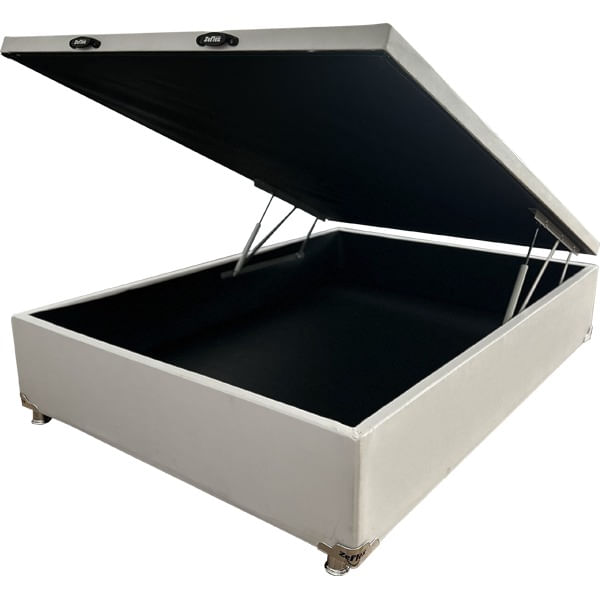 Base Box Baú Casal Zeflex 138X188X44 Napa Branco